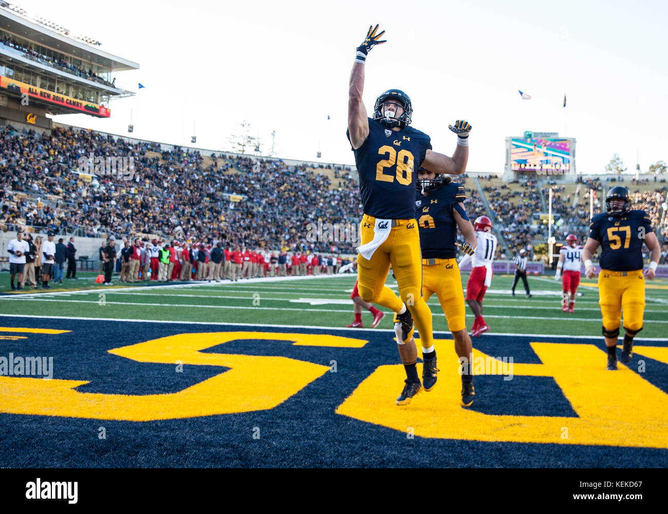 California Memorial Stadium. 21st Oct, 2017. U.S.A. California running ...