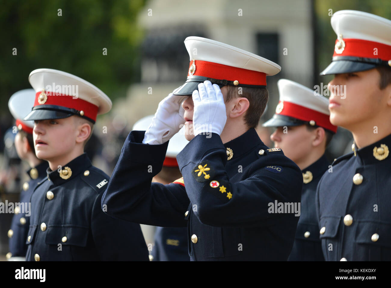 London, UK. 22nd October 2017. The Trafalgar Day Parade from Horse ...