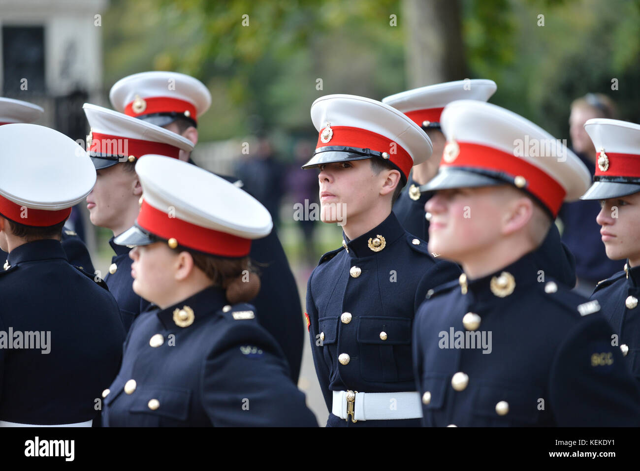 London, UK. 22nd October 2017. The Trafalgar Day Parade from Horse ...