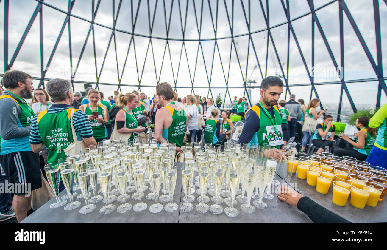 The Gherkin, 30 St Mary Axe, London, UK. 22 October, 2017. Participants ...