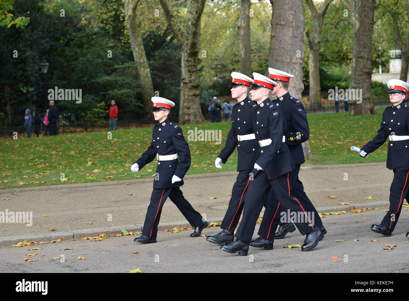 London, UK. 22nd October 2017. The Trafalgar Day Parade from Horse ...