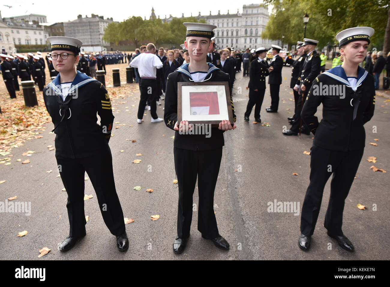 London, UK. 22nd October 2017. The Trafalgar Day Parade from Horse ...