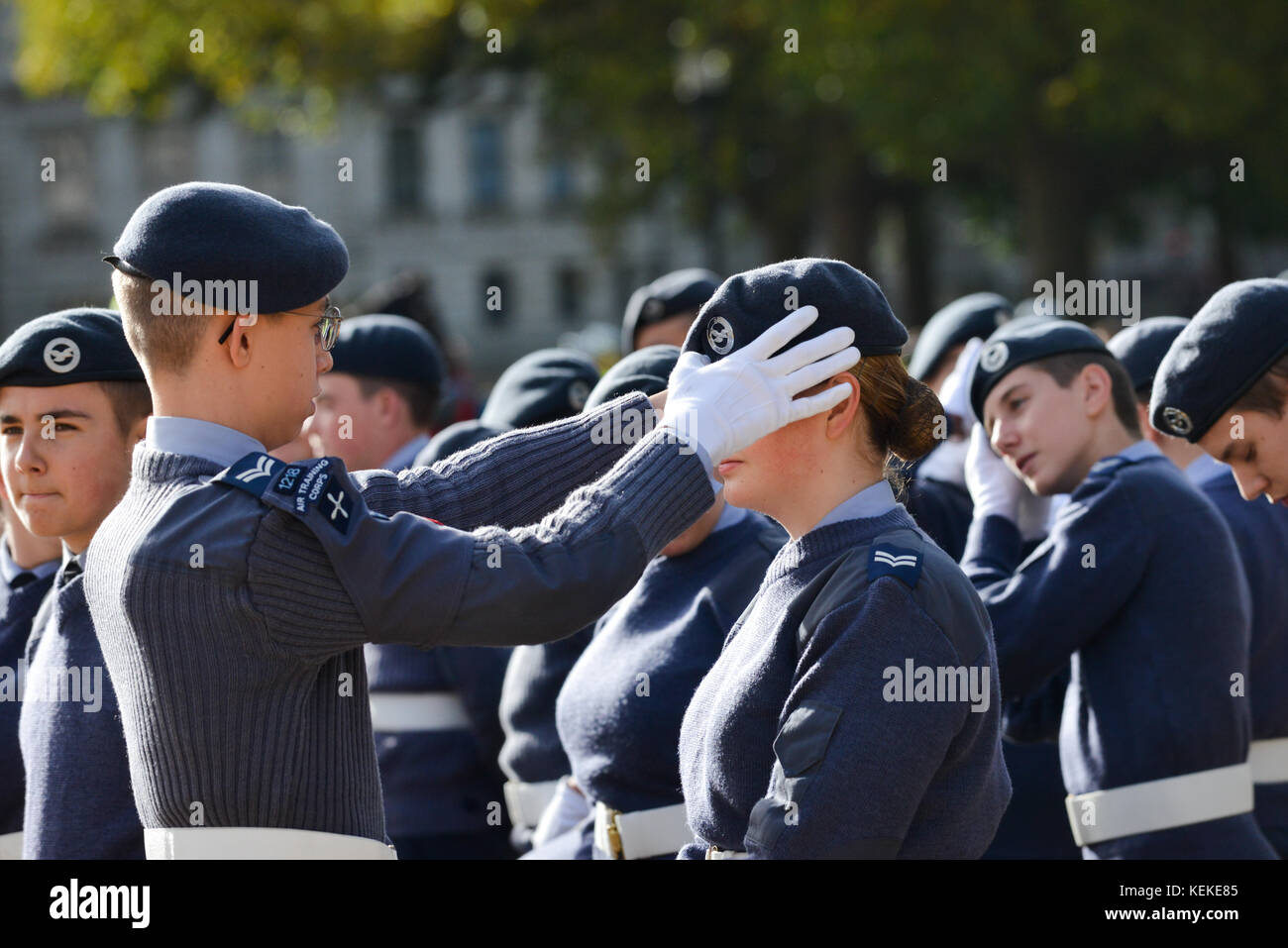 London, UK. 22nd October 2017. The Trafalgar Day Parade from Horse ...