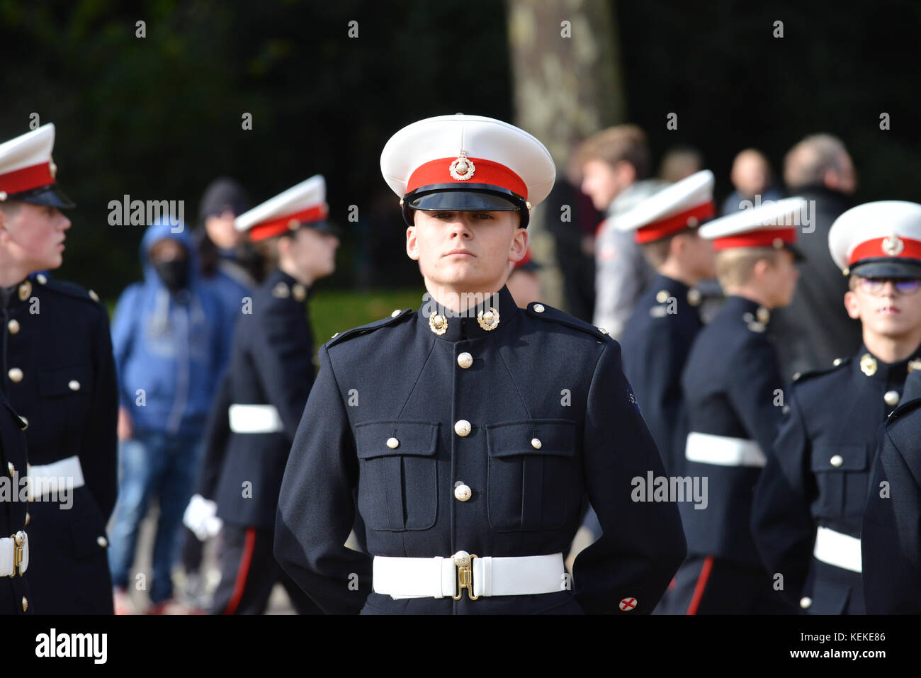 London, UK. 22nd October 2017. The Trafalgar Day Parade from Horse ...