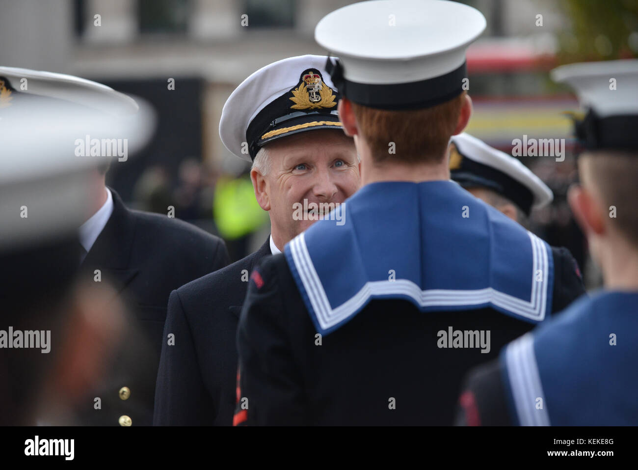 London, UK. 22nd October 2017. The Trafalgar Day Parade from Horse ...