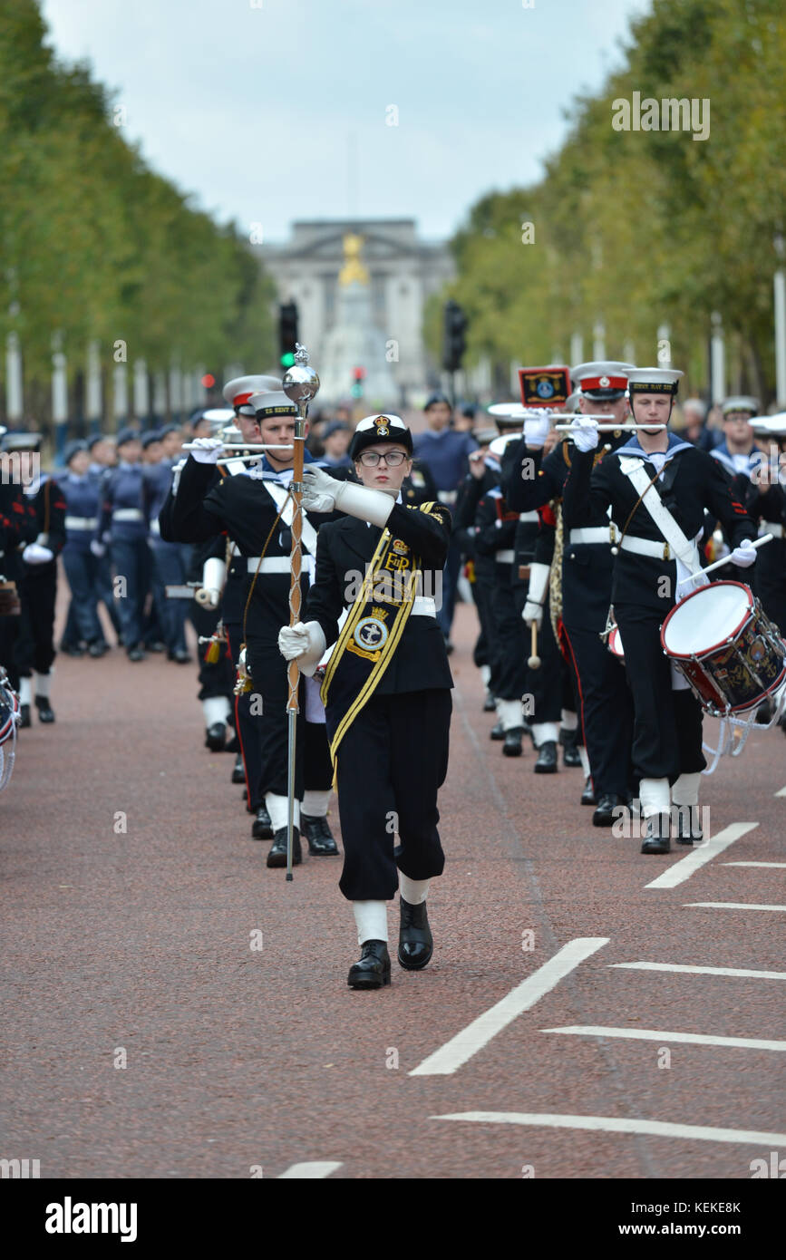 London, UK. 22nd October 2017. The Trafalgar Day Parade from Horse ...