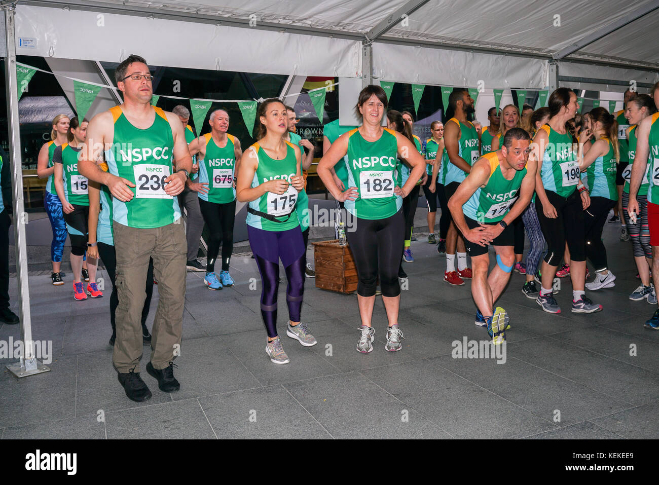 London, England, UK. Hundreds participlate The Gherkin Challenge at the ...