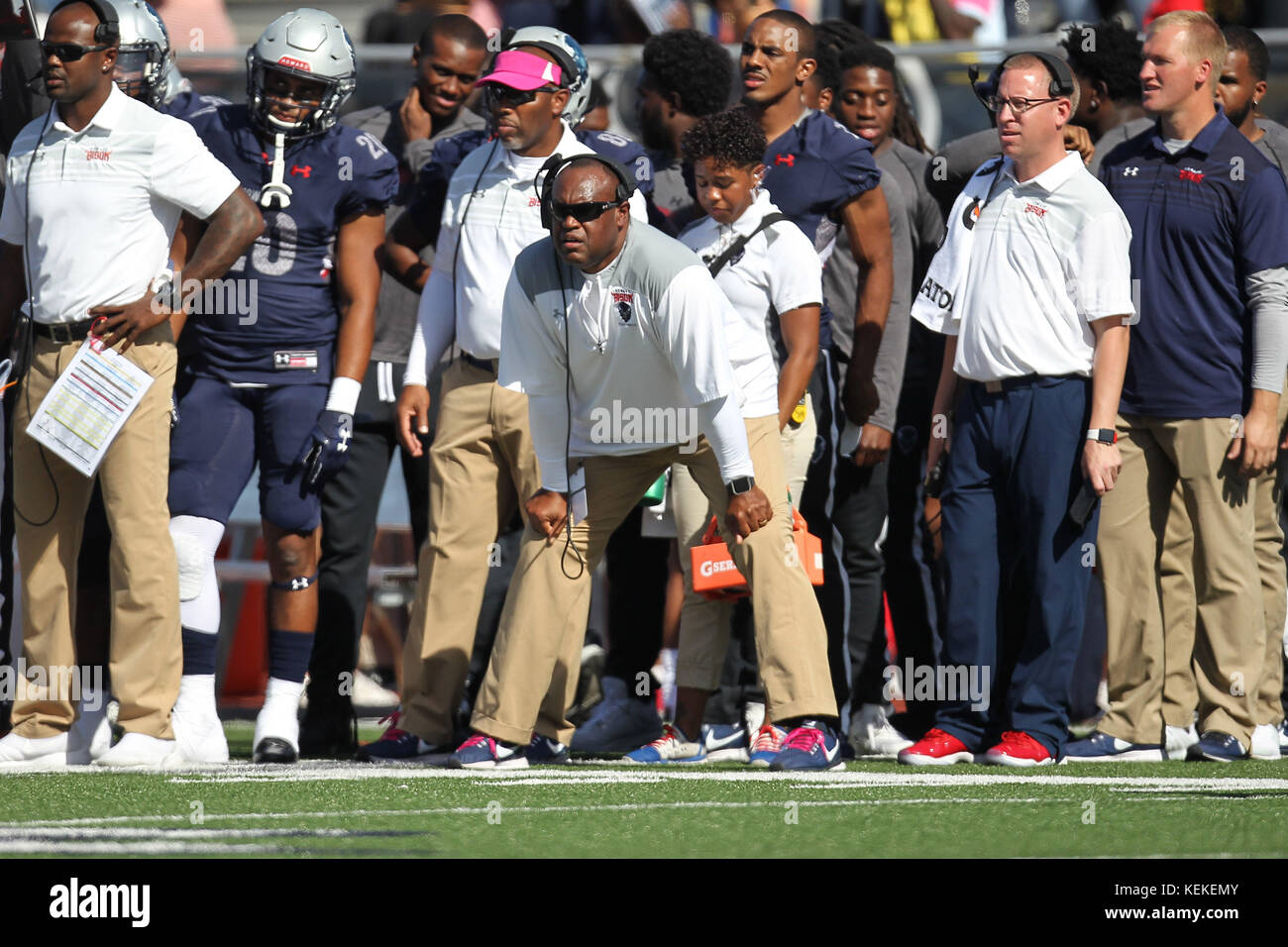 Washington, DC, USA. 21st Oct, 2017. Howard Bison head coach Mike ...