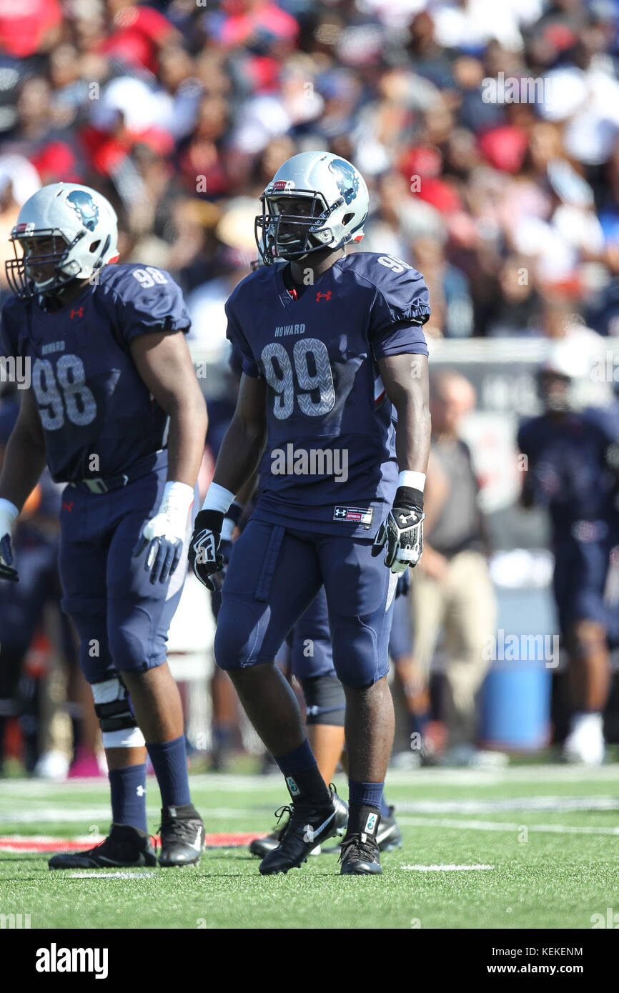 Washington, DC, USA. 21st Oct, 2017. Howard Bison linebacker Tyree ...