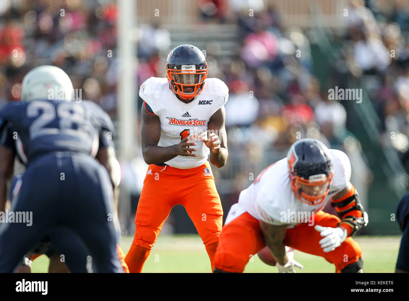 Washington, DC, USA. 21st Oct, 2017. Morgan State Bears quarterback ...