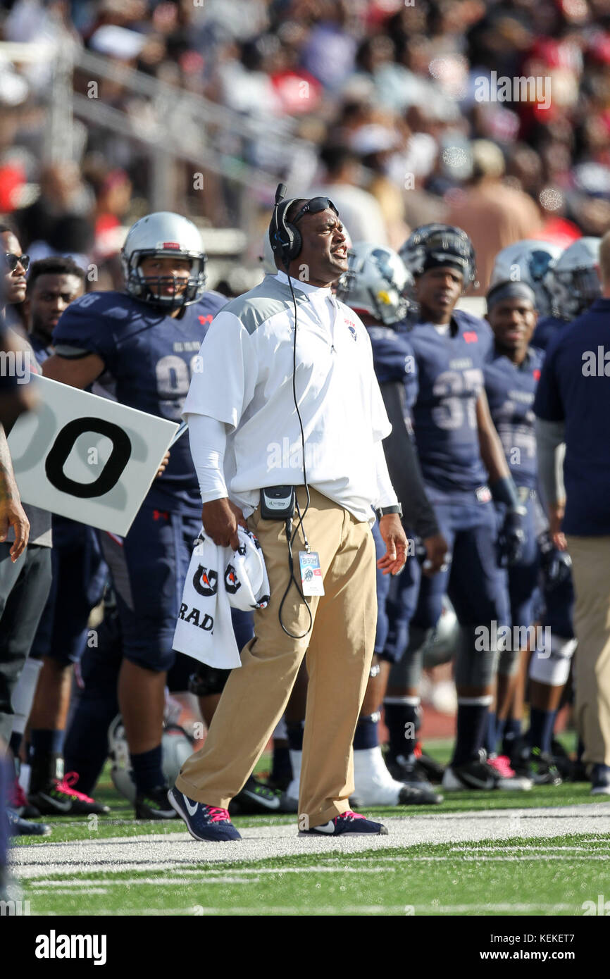 Washington, DC, USA. 21st Oct, 2017. Howard Bison head coach Mike ...