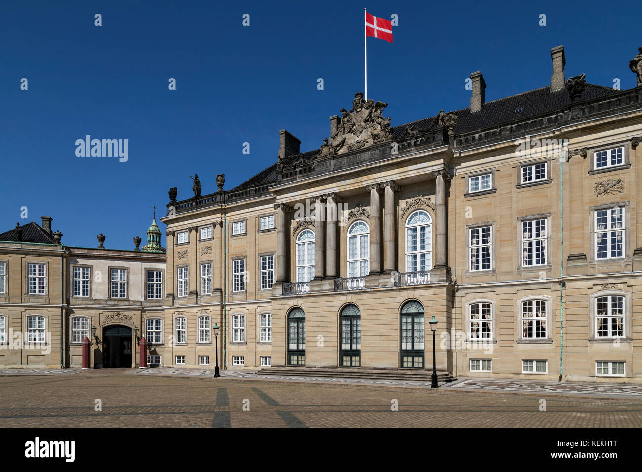 Amalienborg Palace - Copenhagen - Denmark. Amalienborg is the home of ...