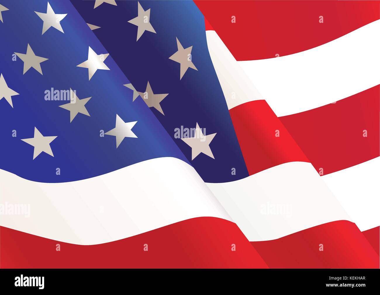 Waving american flag vector hi-res stock photography and images - Alamy