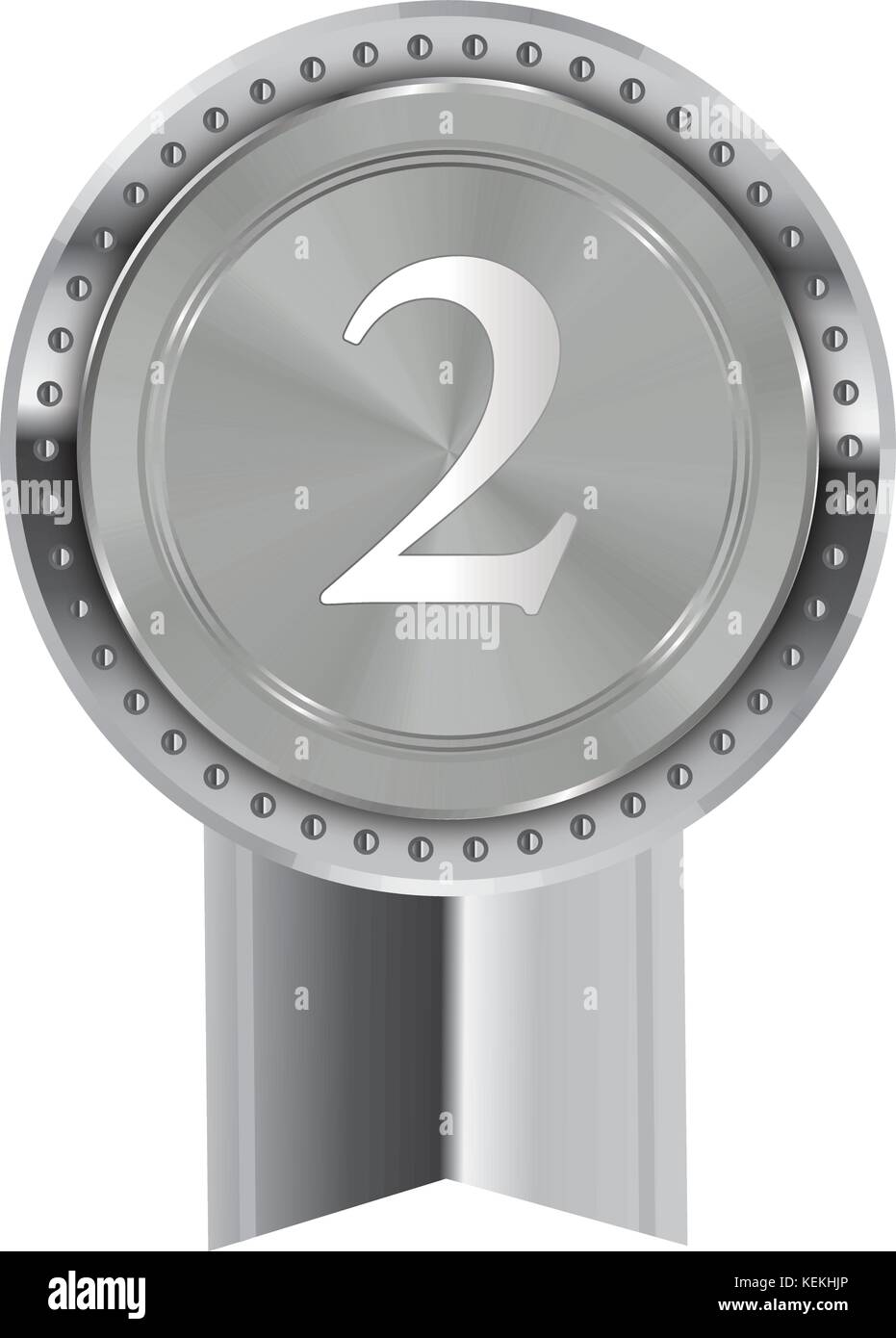 The isolated vector silver award medal ribbon badge Stock Vector Image ...