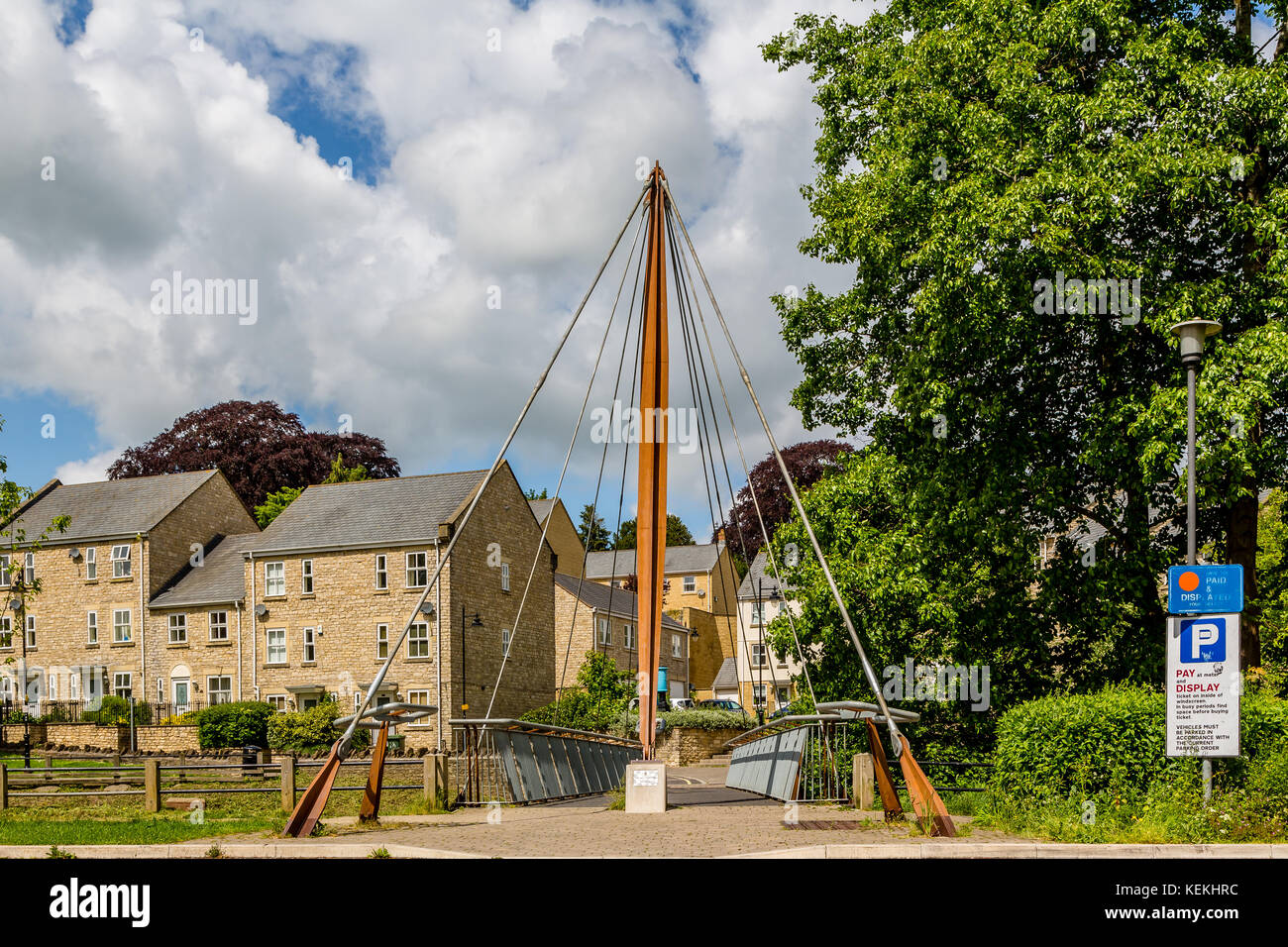 Jenson Button pedestrian bridge in Frome, Somerset Stock Photo - Alamy
