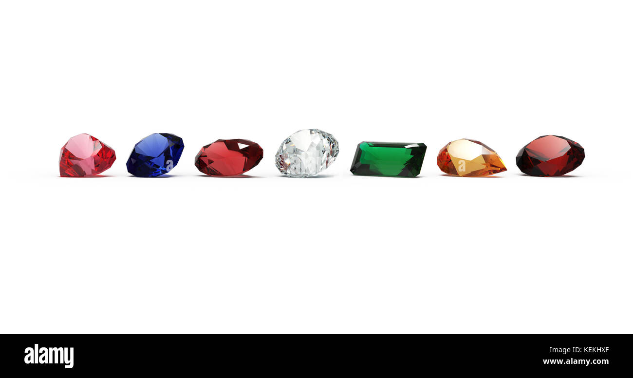 Seven Jewels, Gemstones Stock Photo - Alamy