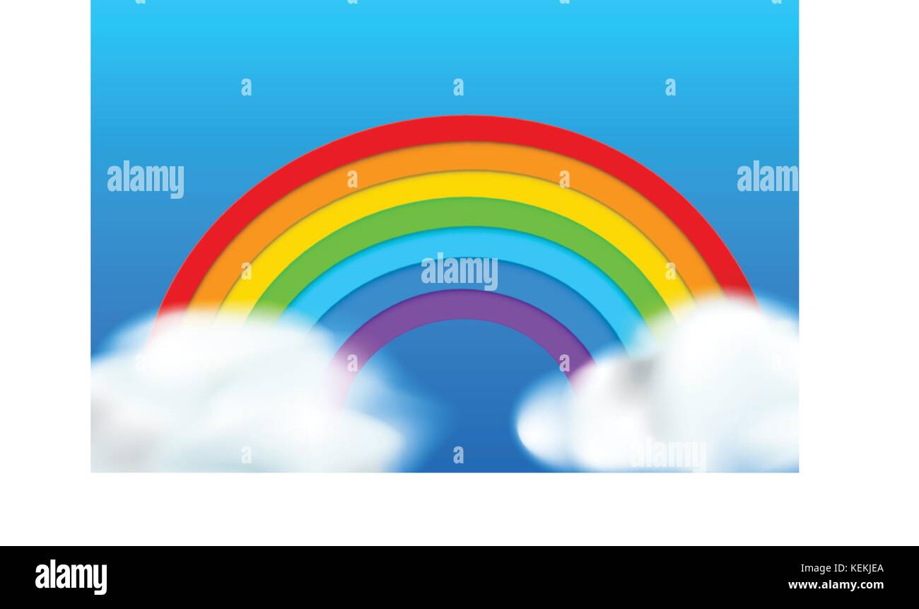 rainbow on blue background Stock Vector Image & Art - Alamy
