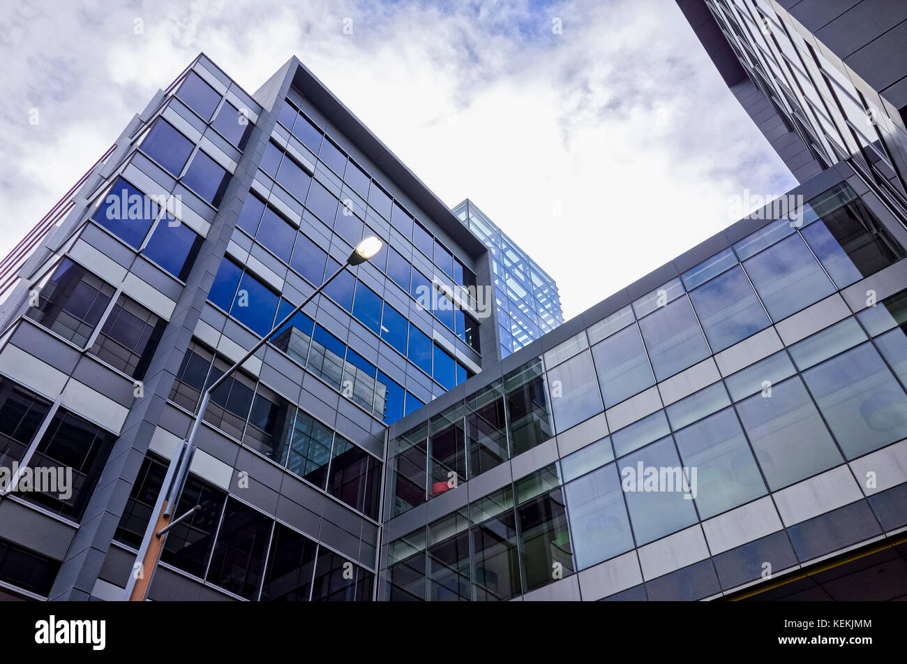 Office buildings at Olympic Park, Sydney, Australia. Glass exterior of ...