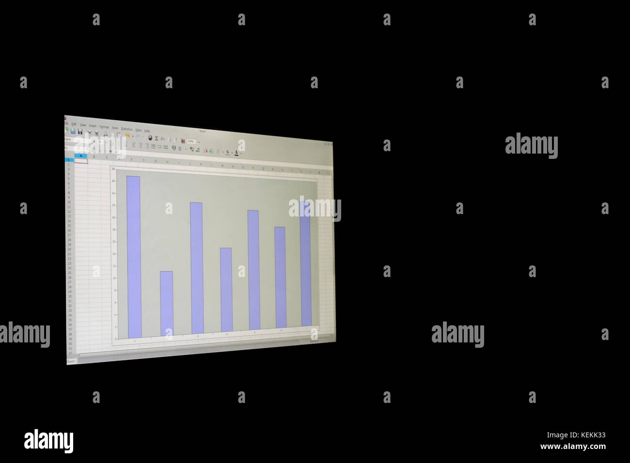 Computer Screen displaying Spread Sheet chart graph Stock Photo - Alamy