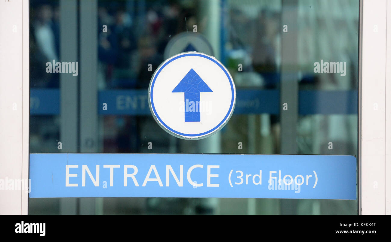 Entrance sign in airport Stock Photo - Alamy