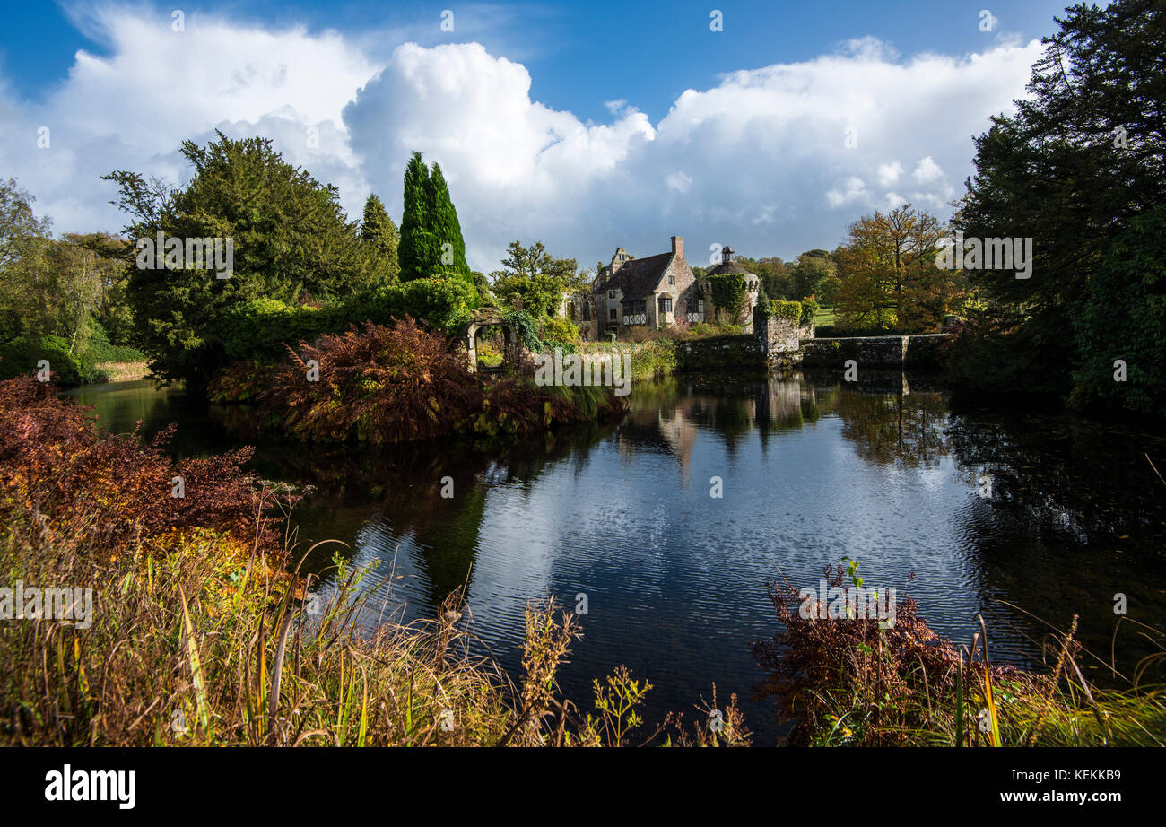 Scotney Castle Lake and Gardens in Autumn. This beautiful and historic ...