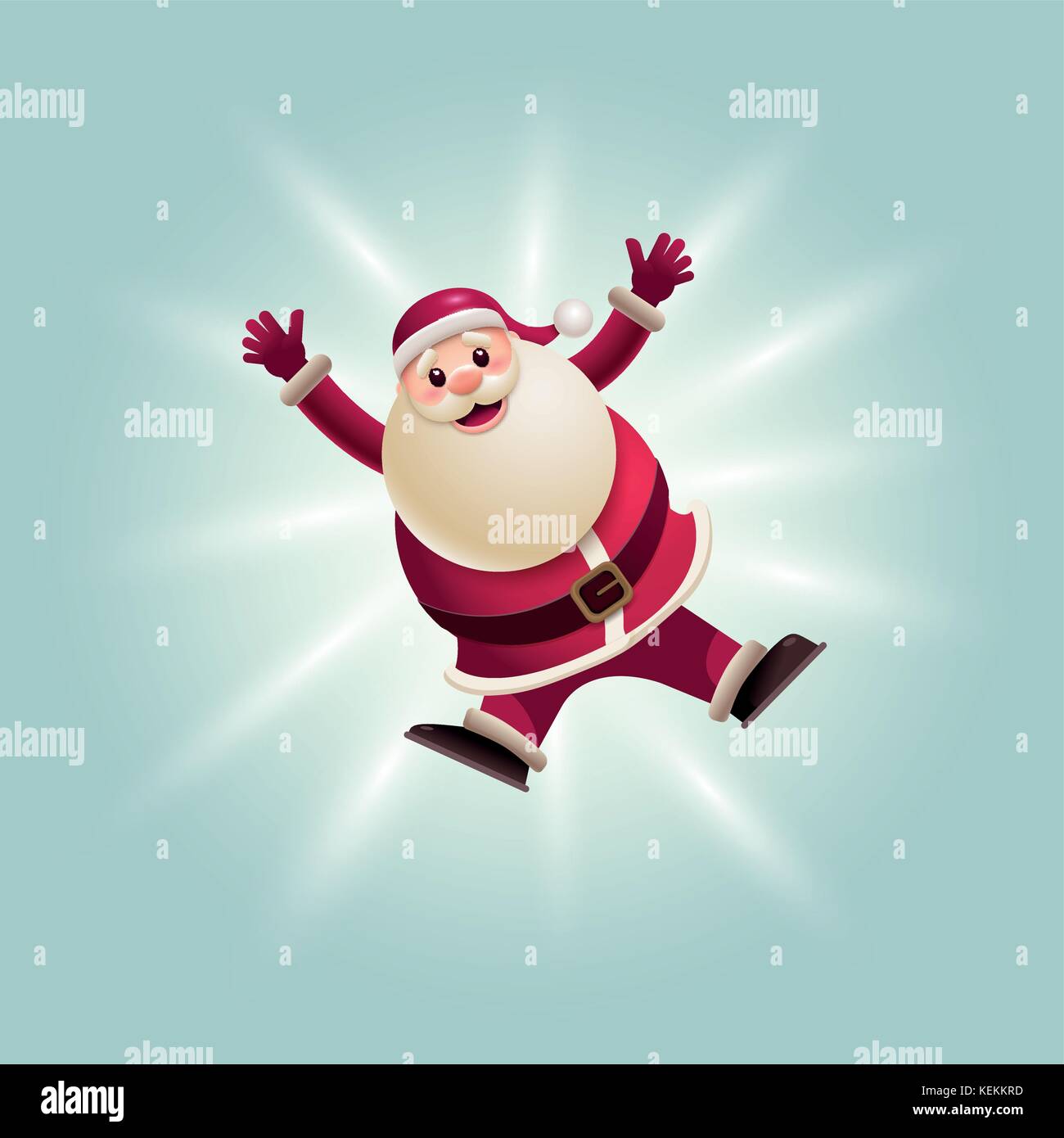 Cartoon illustration happy jumping santa hi-res stock photography and ...