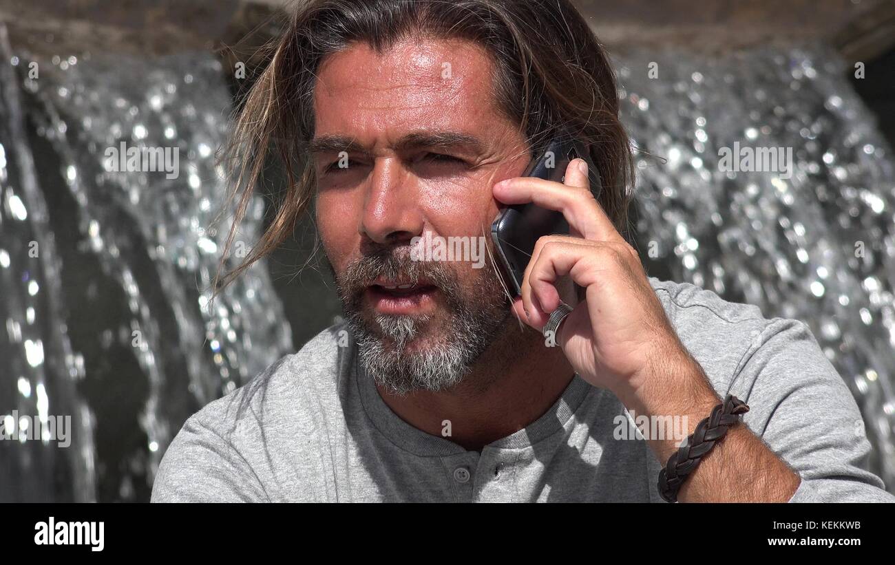 Male And Mobile Phone Stock Photo - Alamy