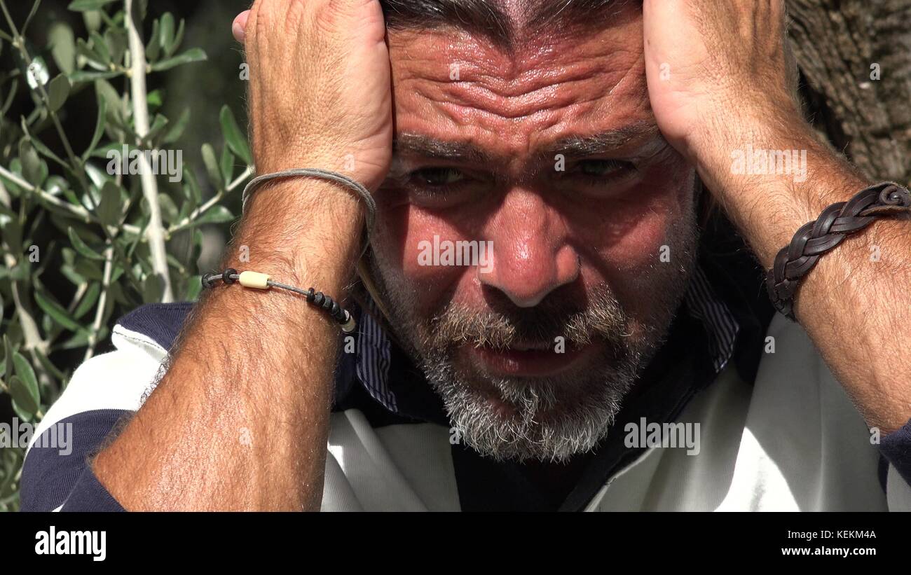 A Worrisome Male Stock Photo - Alamy