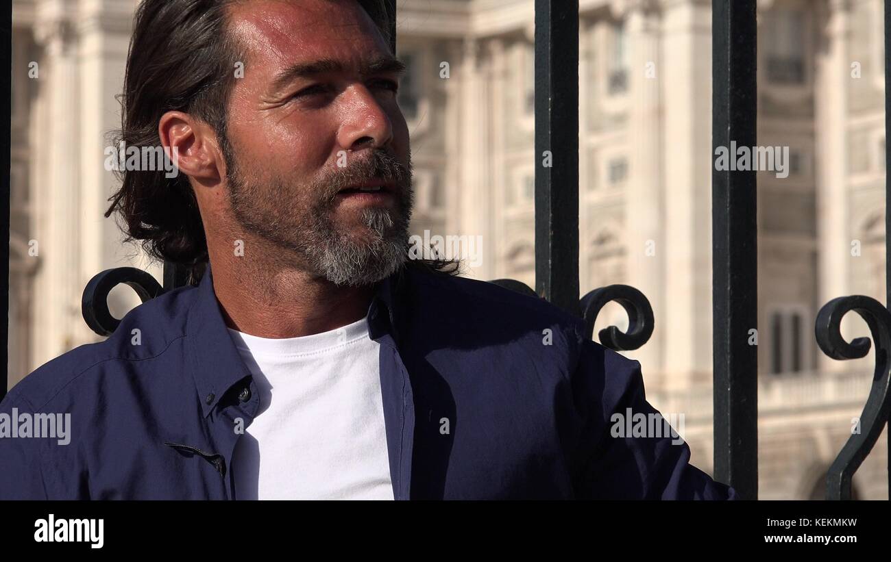 Wondering Handsome Spanish Male Stock Photo - Alamy