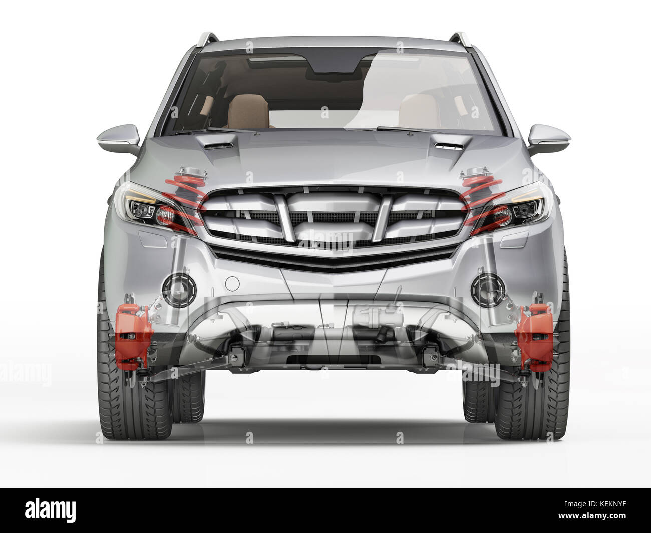 Suv car technical cutaway, cross section Stock Photo - Alamy
