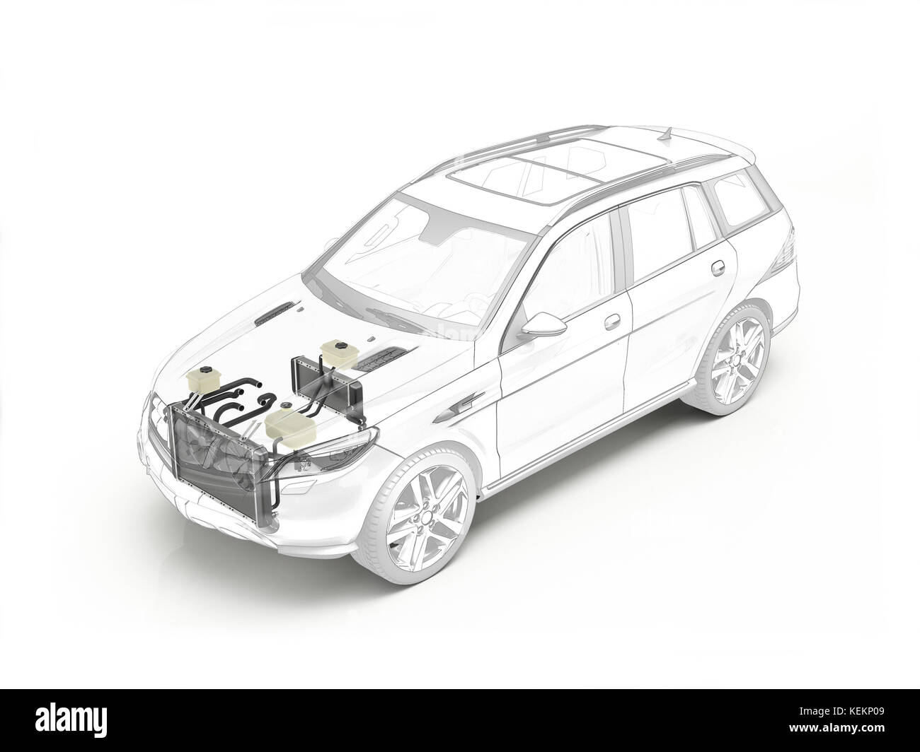 Suv car technical cutaway, cross section Stock Photo - Alamy