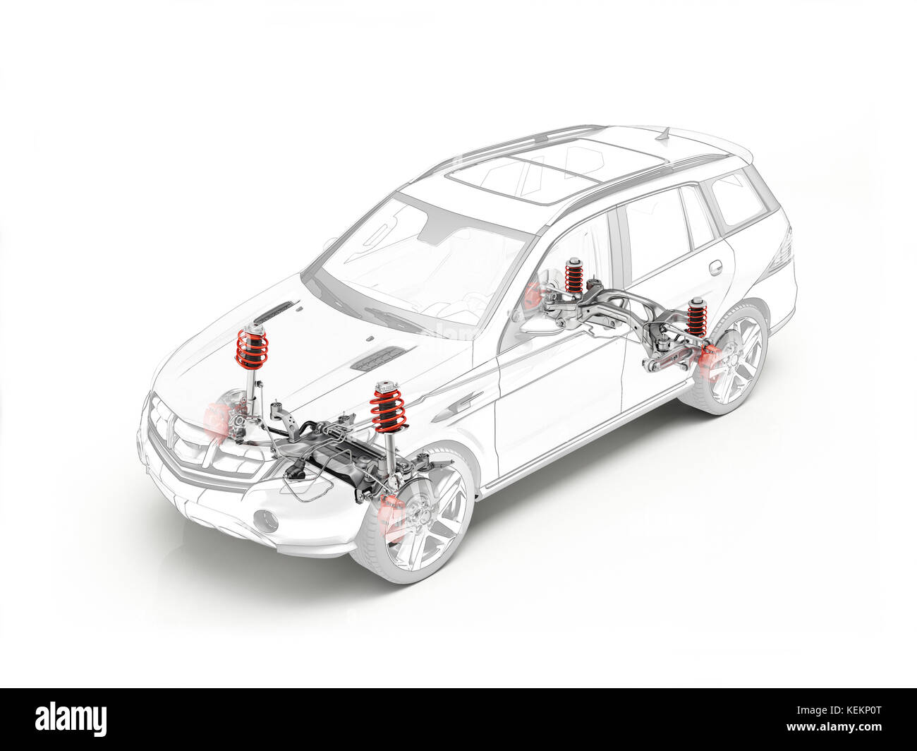 Suv car technical cutaway, cross section Stock Photo - Alamy