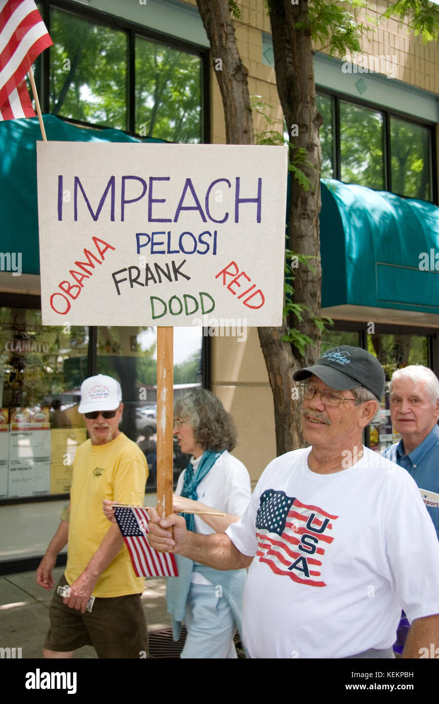 Anti Obama demonstration in Fort Collins, Colorado, June, 2009 Stock ...