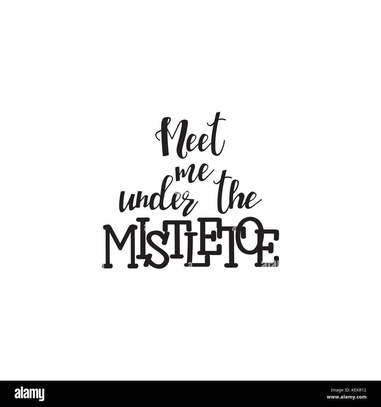 Meet under the mistletoe Stock Vector Images - Alamy