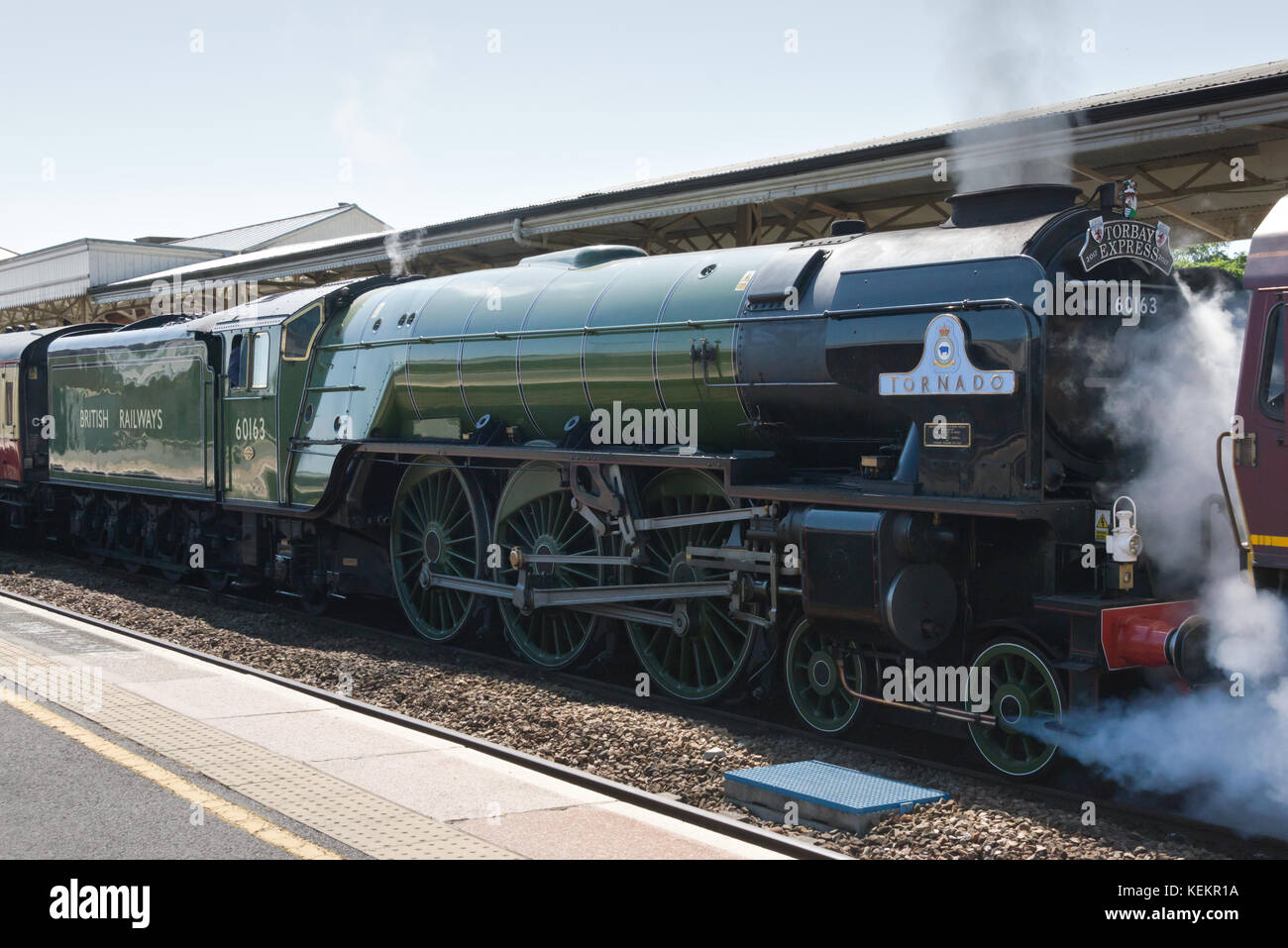 The steam engine the 'Tornado' stopped at Taunton railway station to ...