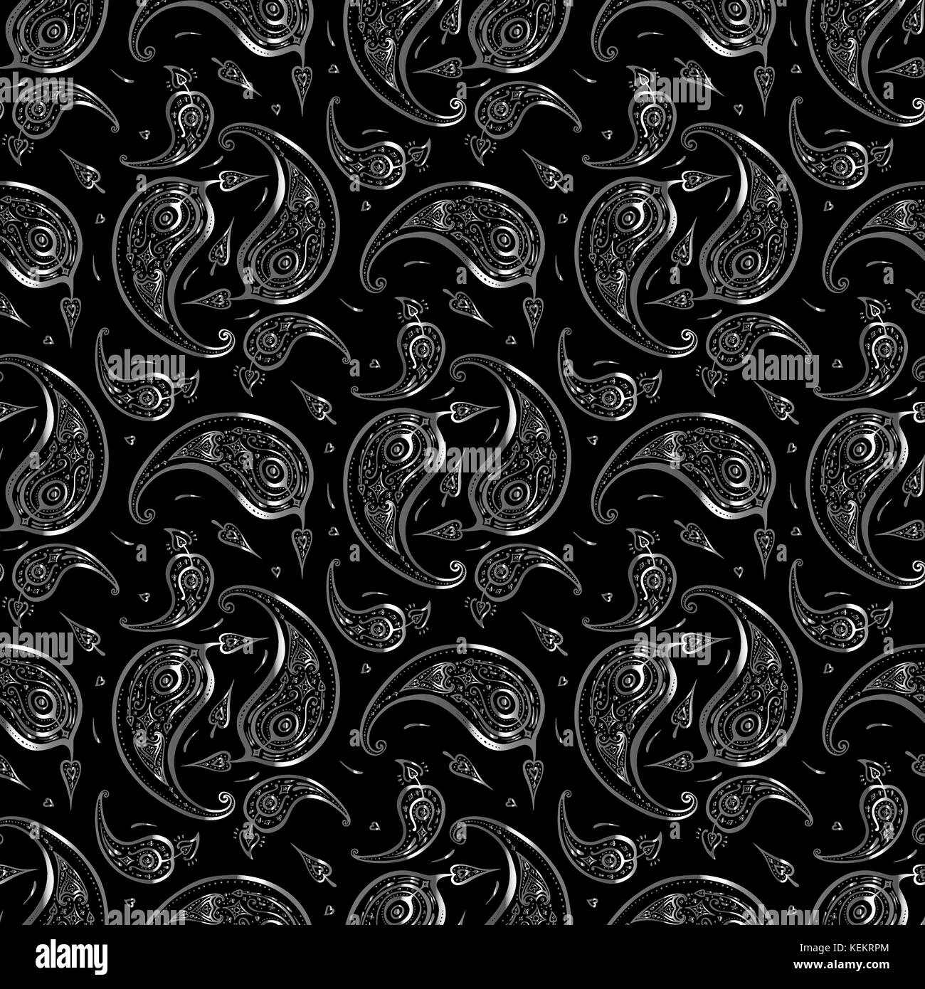 Paisley Beautiful silver seamless background Stock Vector Image & Art ...