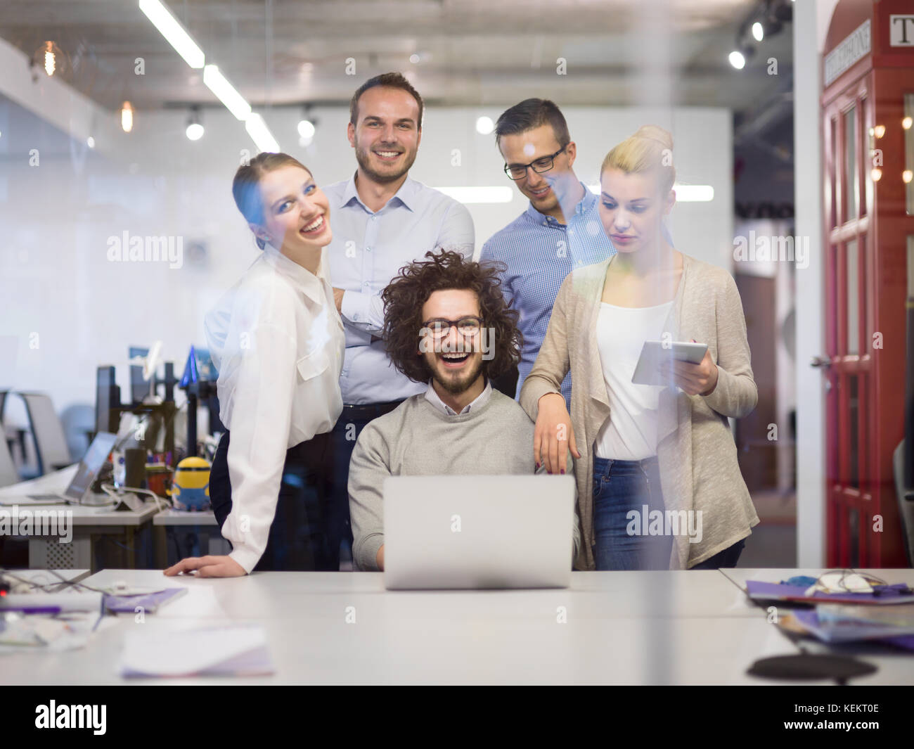 Portrait Of Successful Business people Entrepreneur At Busy startup ...