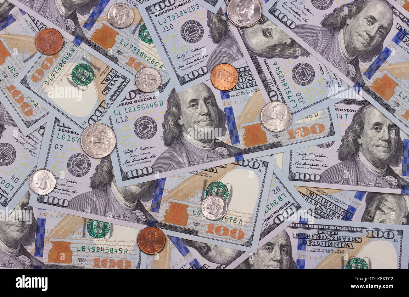100 US dollar and cents abstract background Stock Photo - Alamy