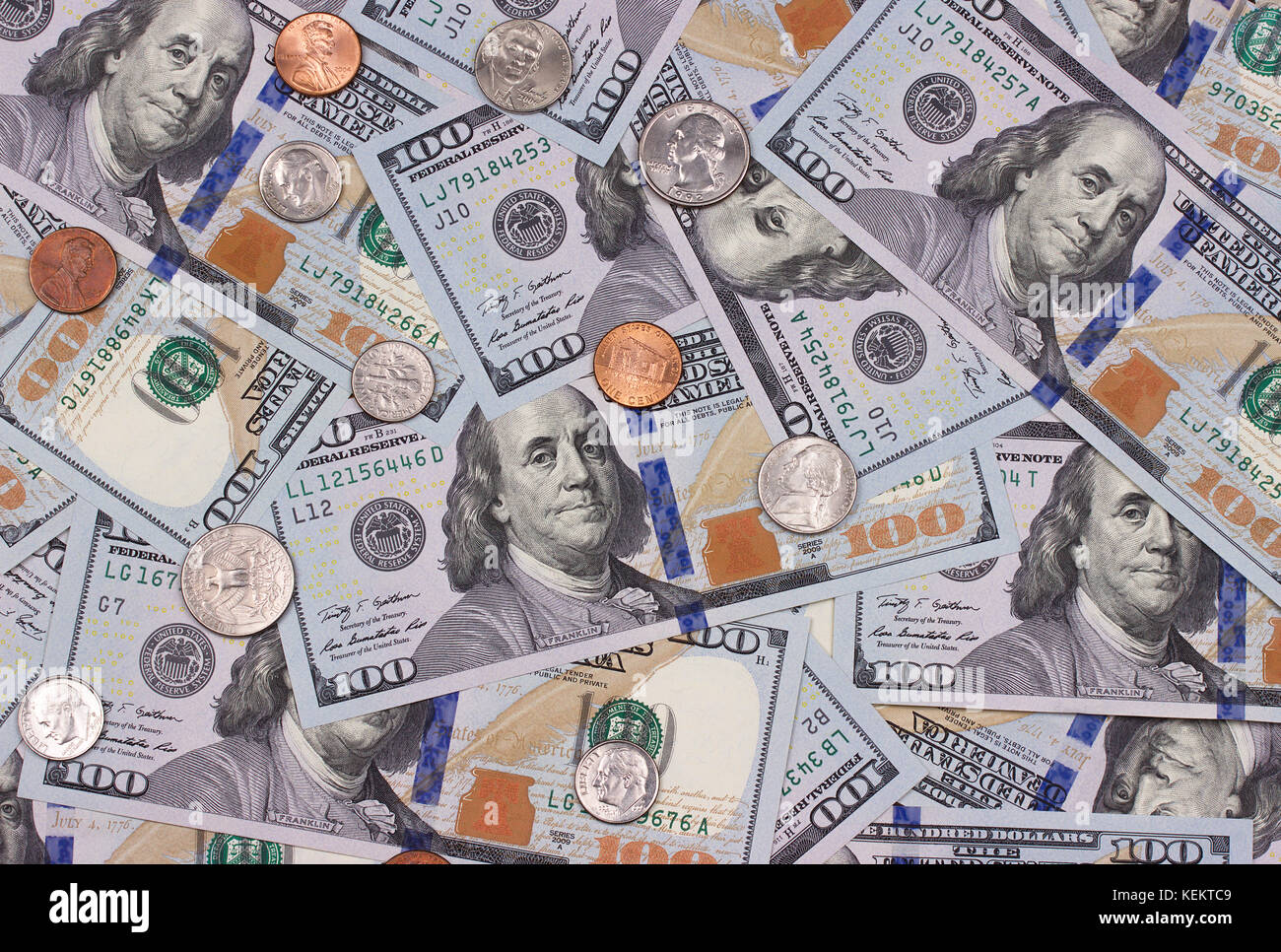 100 US dollar and cents abstract background Stock Photo - Alamy