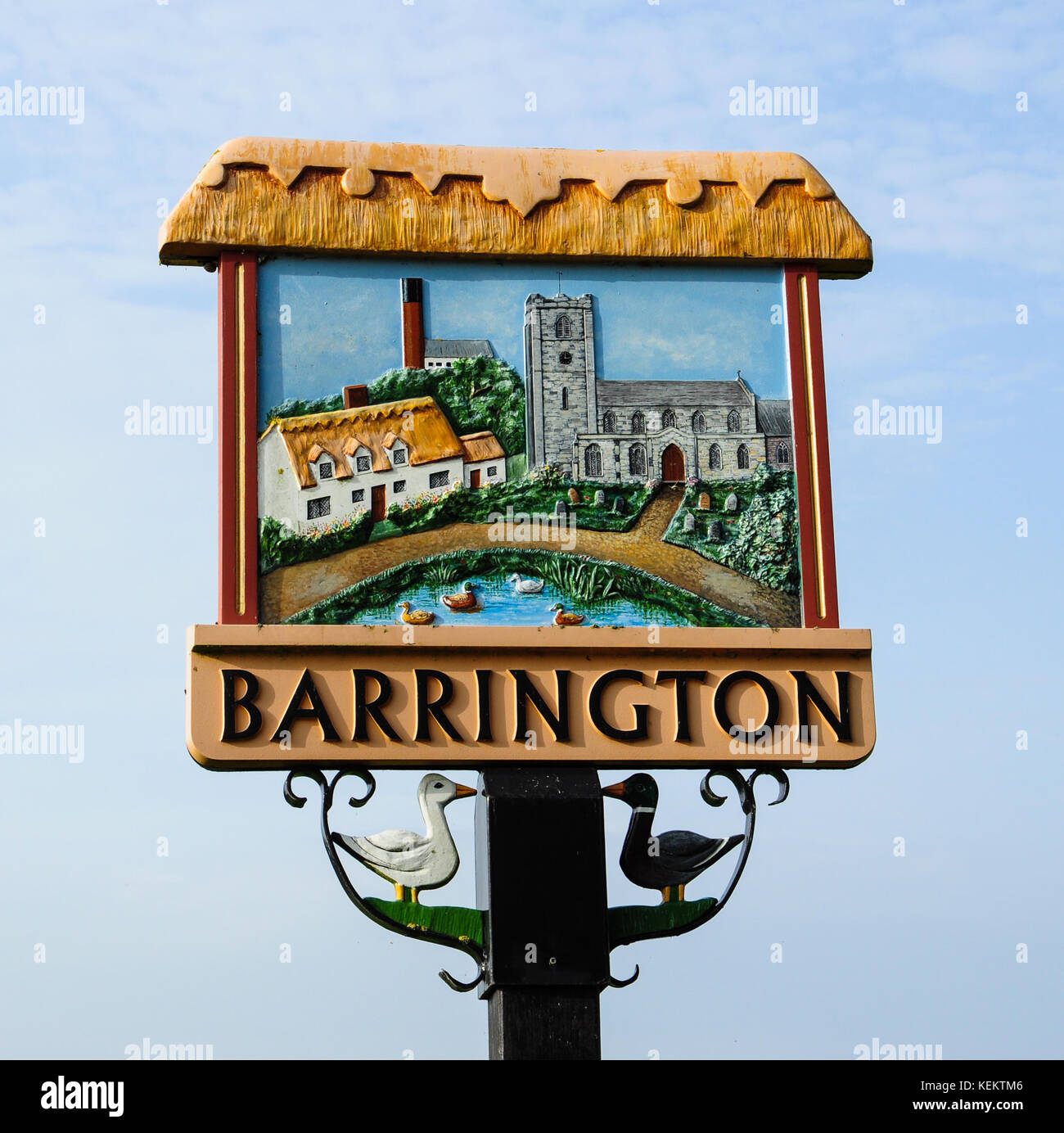 Village Sign, Barrington, Cambridgeshire, England, UK Stock Photo - Alamy