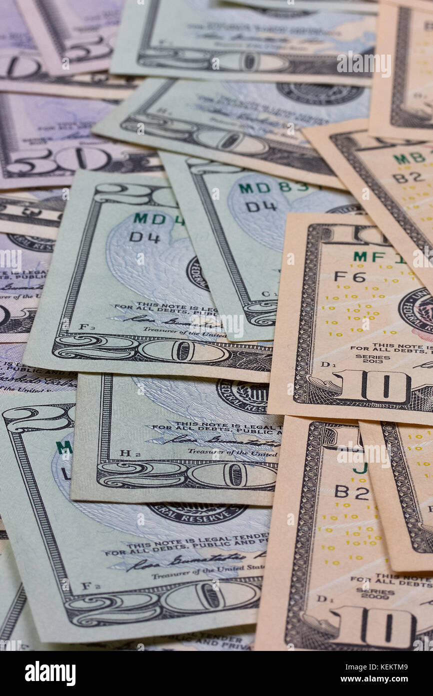 abstract money background us dollars of different denominations Stock ...