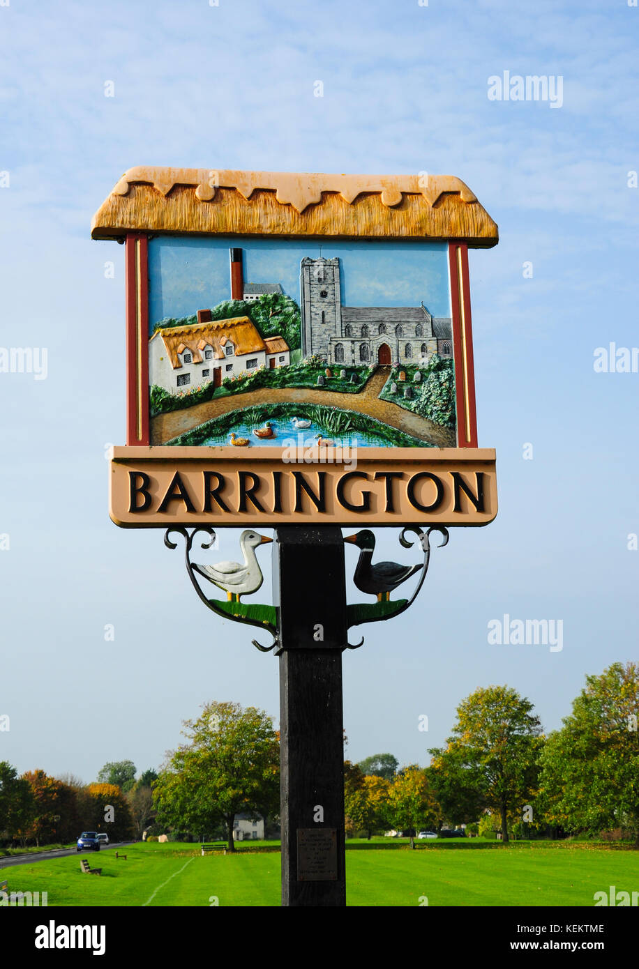 Village Sign, Barrington, Cambridgeshire, England, UK Stock Photo - Alamy