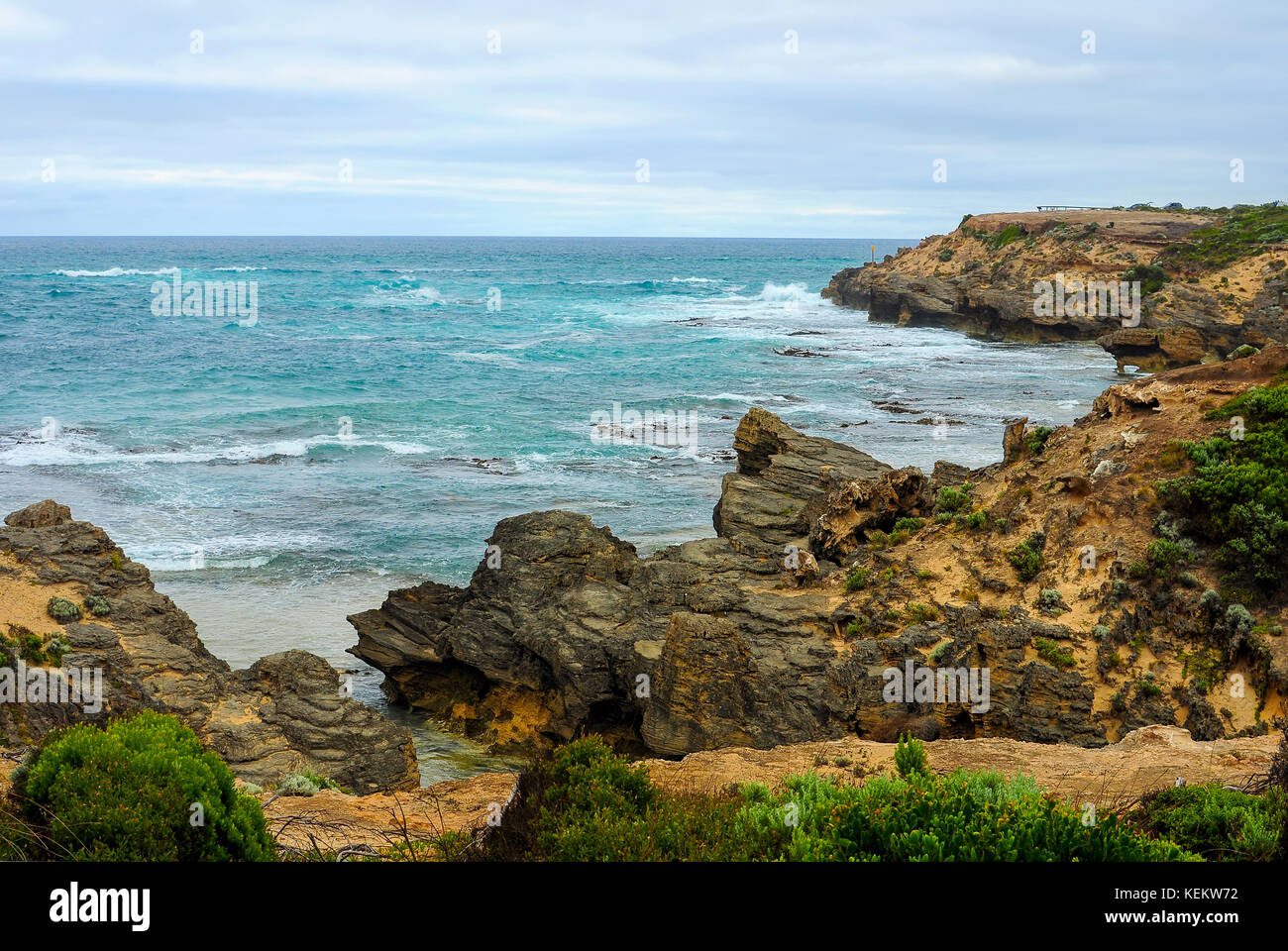 Shore of the Pacific ocean in the evening Stock Photo - Alamy