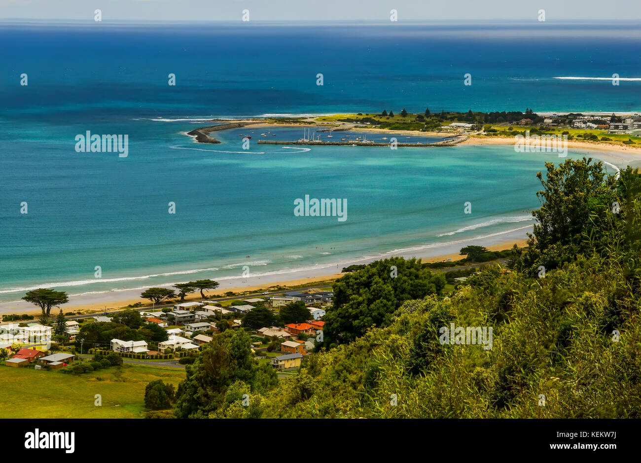 All shades of blue of the Pacific ocean. The Australian coast Stock ...