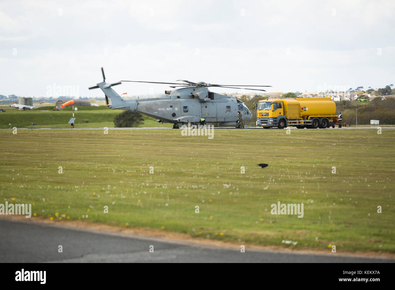 Fleet Air Arm Agusta Westland Merlin HM1 helicopter ground refuelling ...