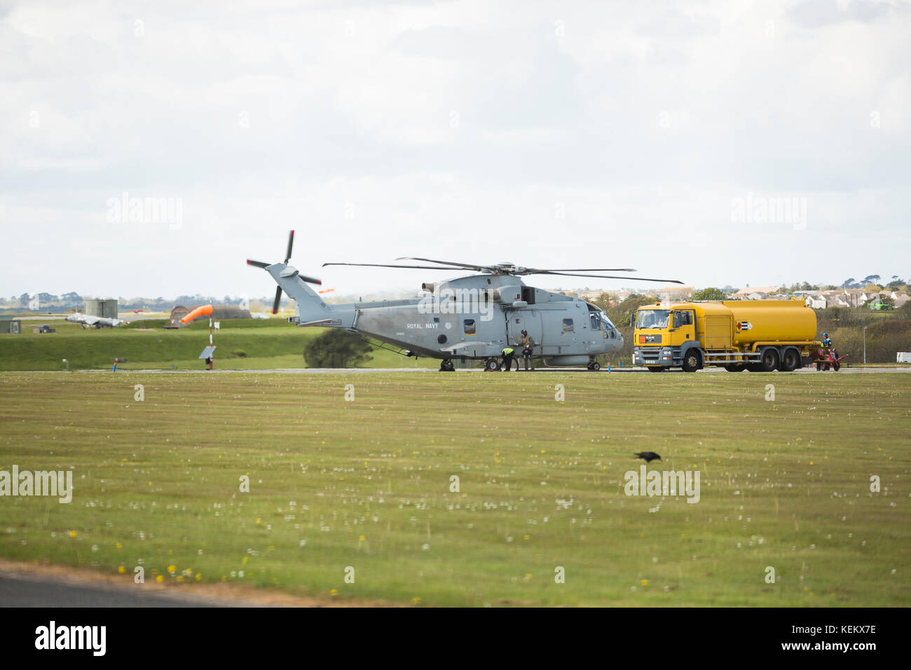 Fleet Air Arm Agusta Westland Merlin HM1 helicopter ground refuelling ...