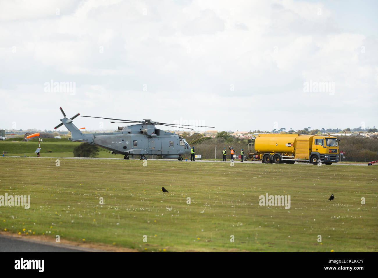 Fleet Air Arm Agusta Westland Merlin HM1 helicopter ground refuelling ...
