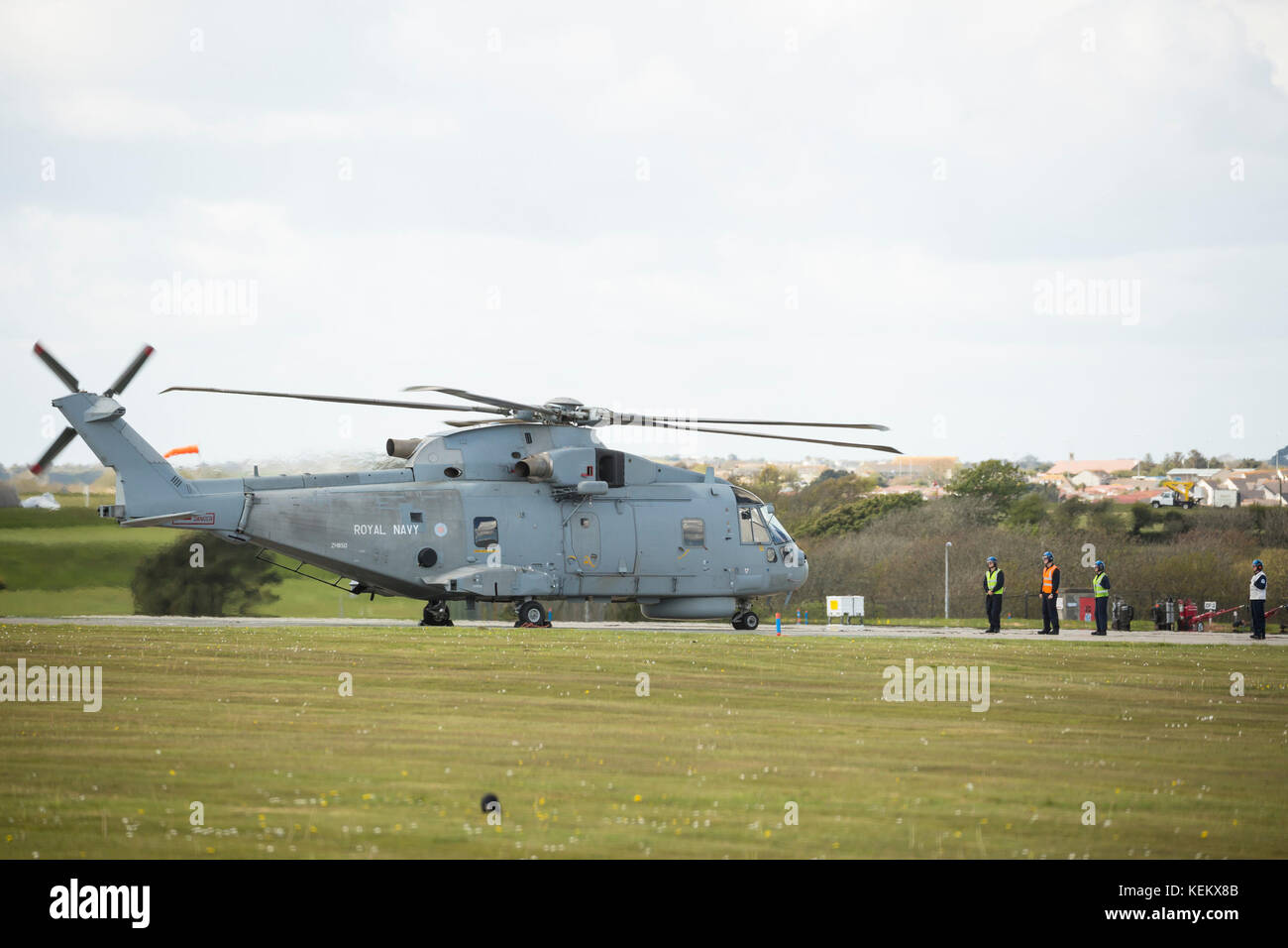 Fleet Air Arm Agusta Westland Merlin HM1 helicopter ground running RNAS ...