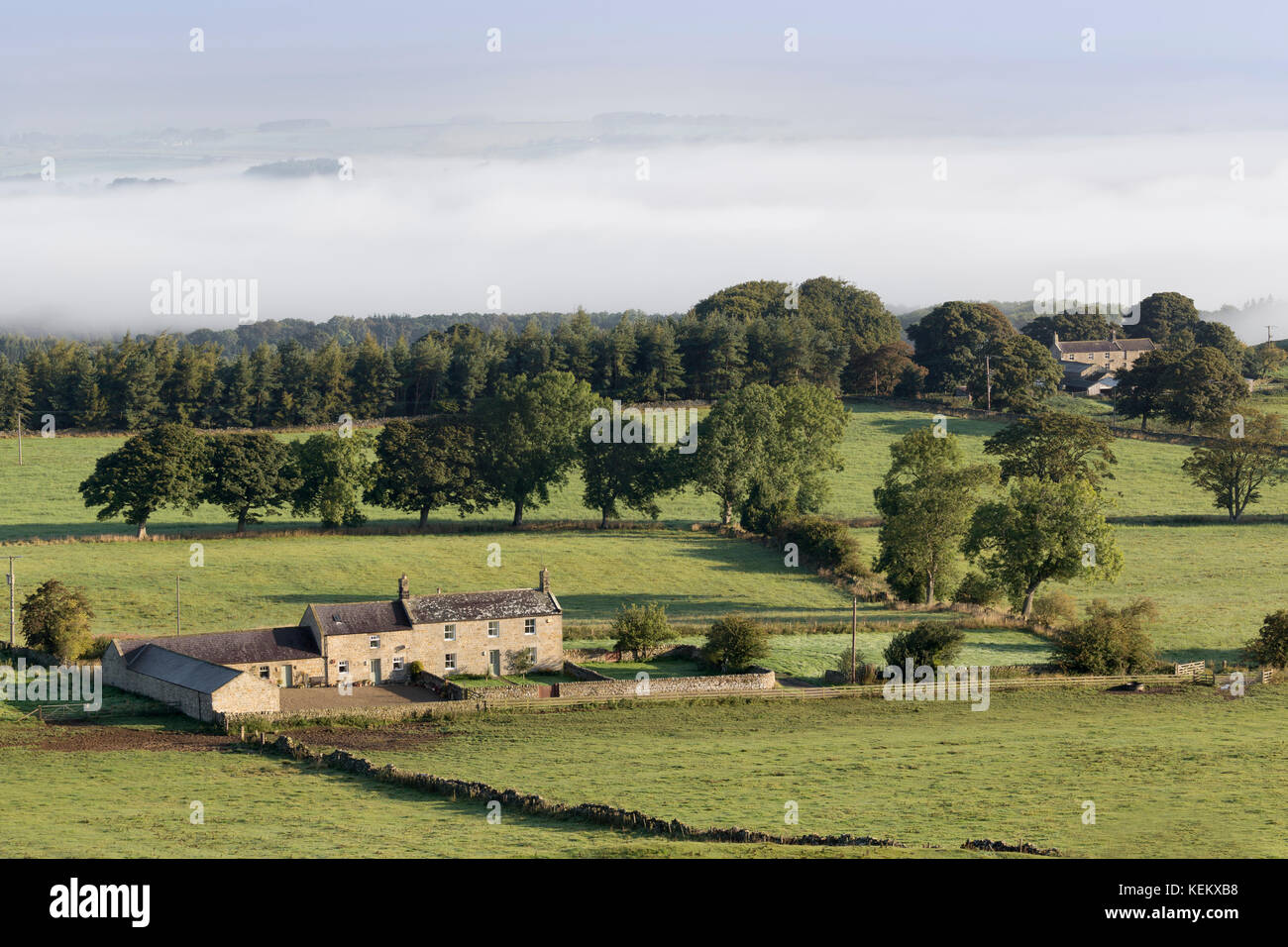 Hadrian's Wall - Limestone Corner: looking over Low Teppermoor towards ...