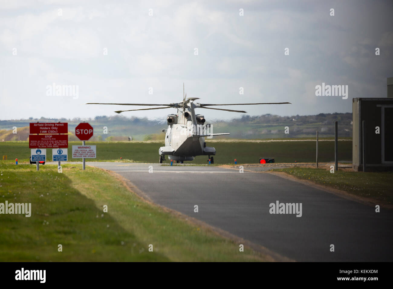 Fleet Air Arm Agusta Westland Merlin HM1 helicopter ground taxiing RNAS ...